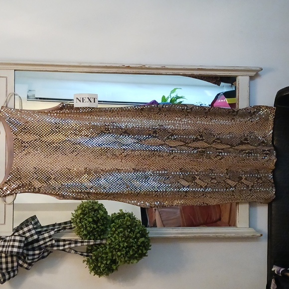 Zoom | Dresses | New Gorgeous Zoom Snake Print Shimmer Dress L | Poshmark